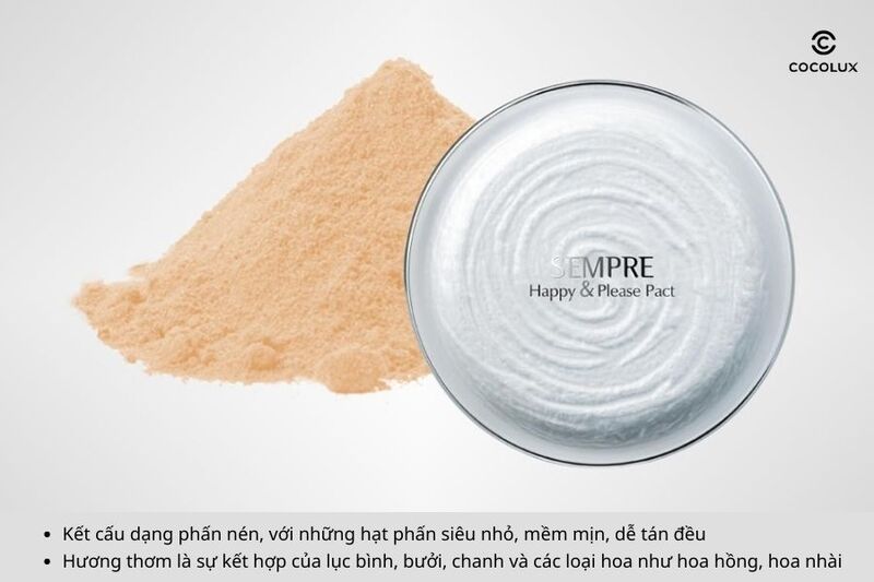 Review chi tiết phấn phủ GEO trắng Sempre Happy & Please Pact