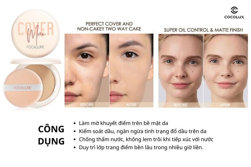 Review phấn nén Focallure Covermax Two Way Cake Pressed Powder giá rẻ: Liệu chất lượng có tốt?