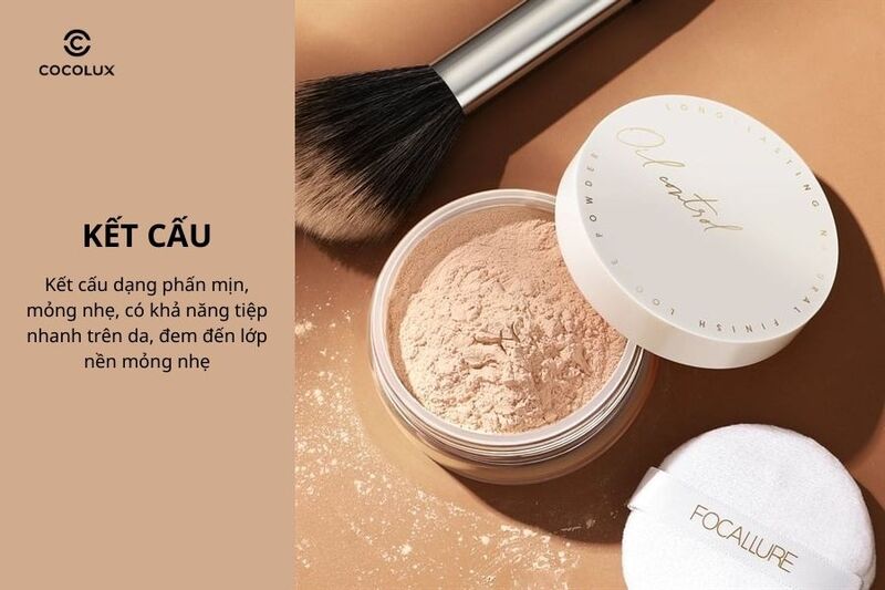 Review phấn phủ Focallure Poreless Matte Loose Powder nội địa Trung giá rẻ