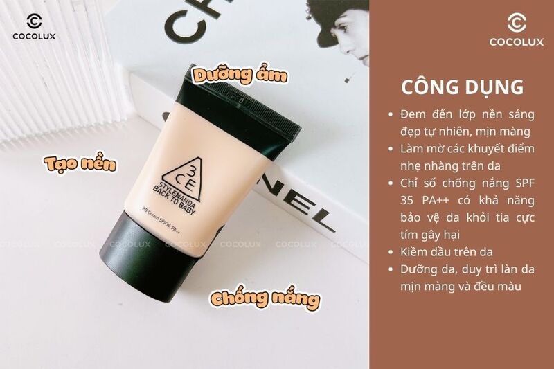 Review kem nền 3CE Back To Baby BB Cream: Có đáng mua không?