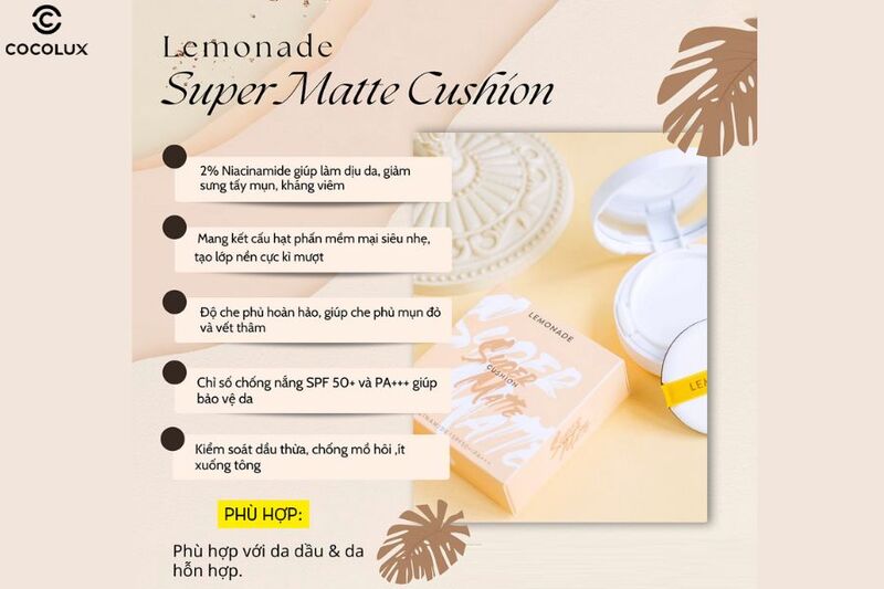 Review Phấn Nước Lemonade Matte Addict Cushion SPF 50+/ PA+++ 15g