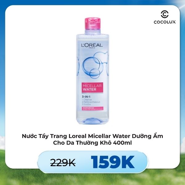 Nước Tẩy Trang Làm Sạch Dịu Nhẹ L'Oreal Micellar Water 3-in-1 400ml