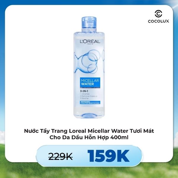 Nước Tẩy Trang Làm Sạch Dịu Nhẹ L'Oreal Micellar Water 3-in-1 400ml