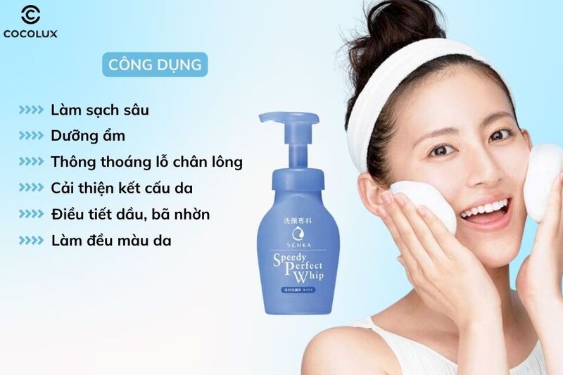 Review Bọt Rửa Mặt Senka Speedy Perfect Whip Dưỡng Ẩm Dịu Nhẹ