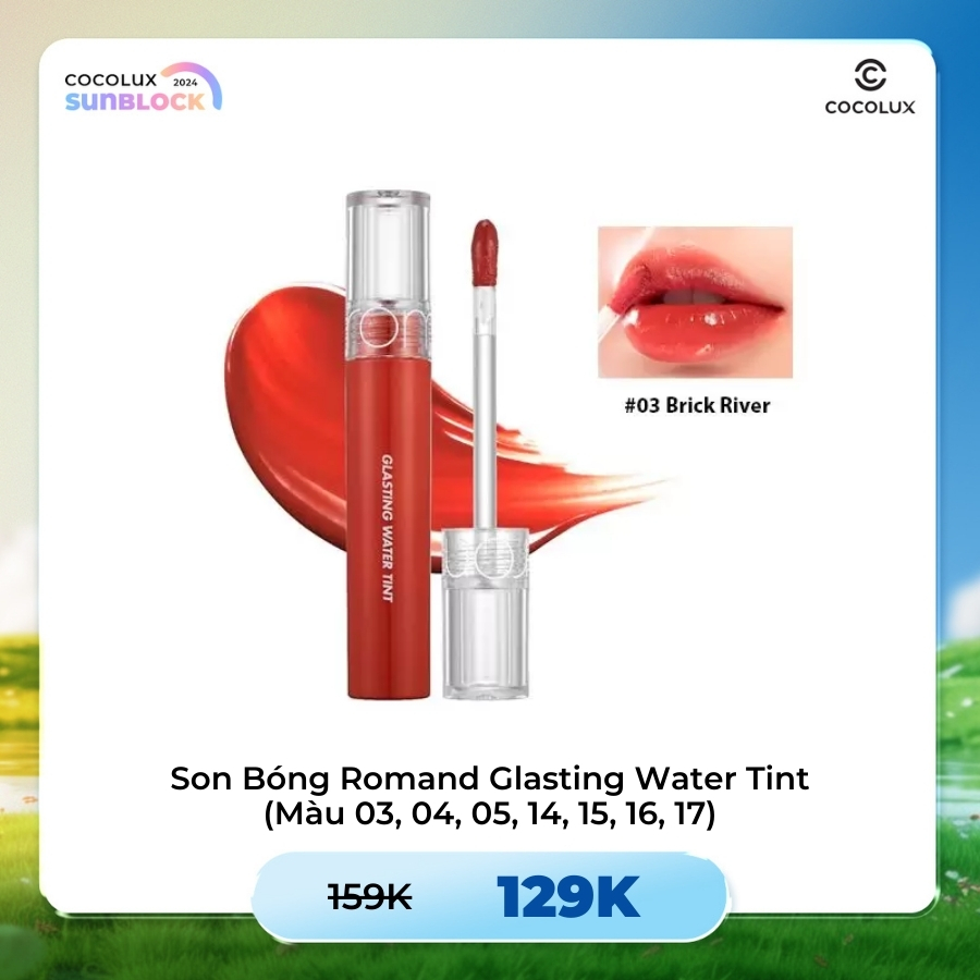 Son Bóng Romand Glasting Water Tint 03 Brick River Siêu Lì Lâu Trôi
