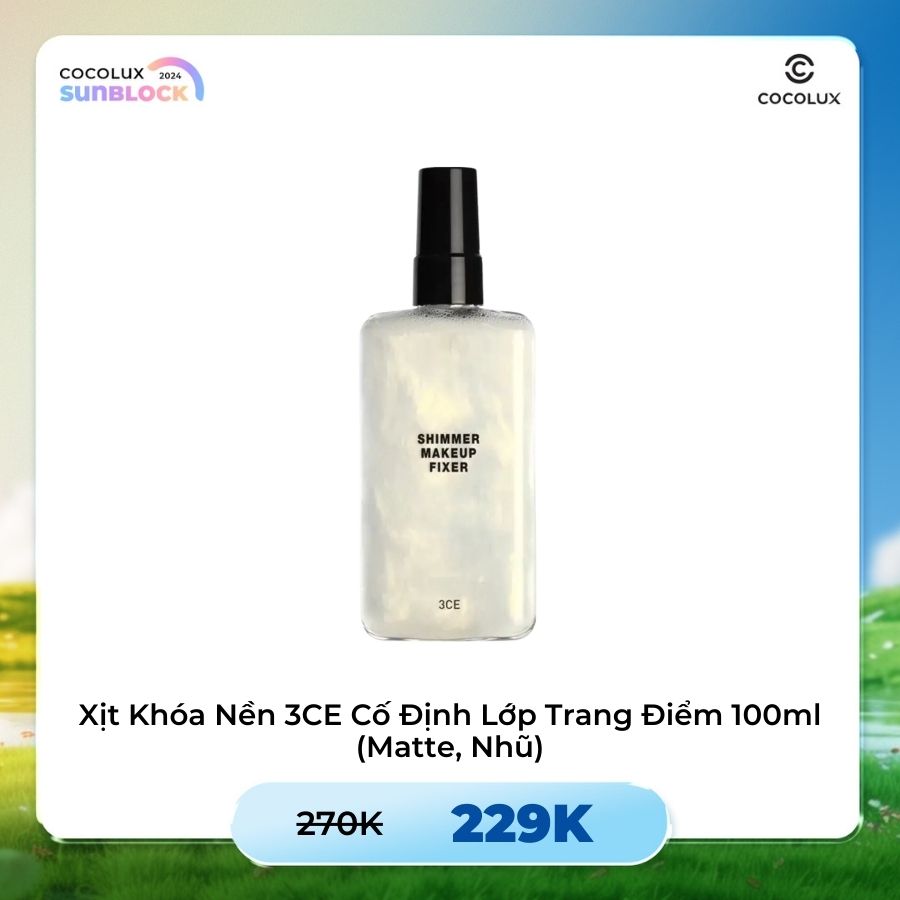 Xịt Khóa Nền 3CE Makeup Fixer Mist 100ml - Cocolux
