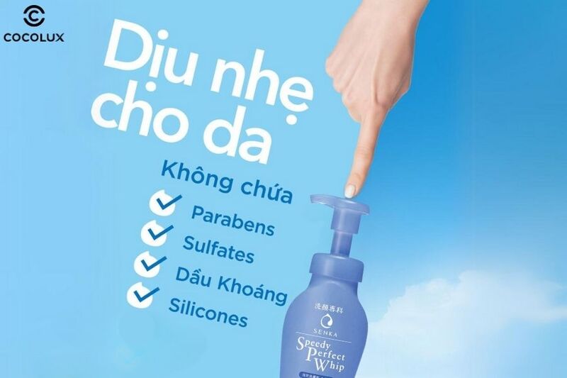 Review Bọt Rửa Mặt Senka Speedy Perfect Whip Dưỡng Ẩm Dịu Nhẹ