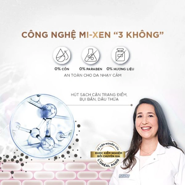 Nước Tẩy Trang Làm Sạch Dịu Nhẹ L'Oreal Micellar Water 3-in-1 400ml